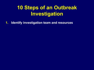 Outbreak investigation steps | PDF