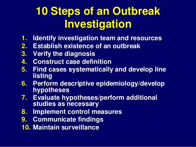 Outbreak investigation steps