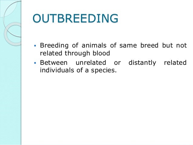 Outbreeding