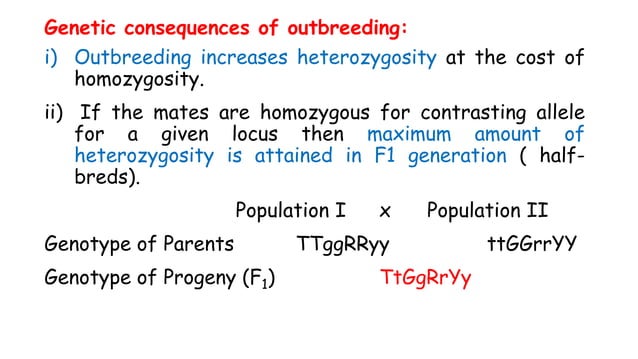 Outbreeding.pptx | Genetics | Science