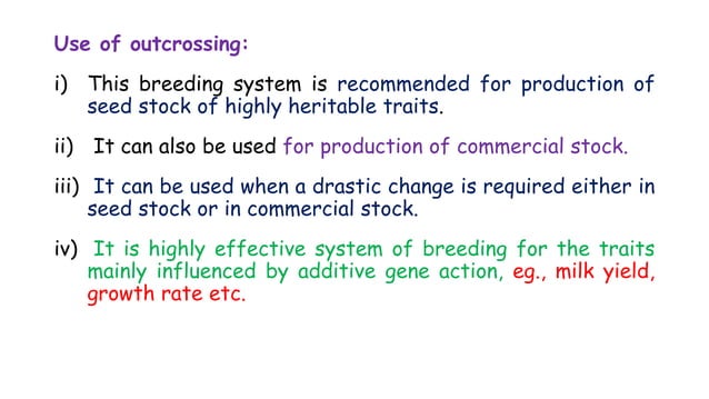 Outbreeding.pptx | Genetics | Science