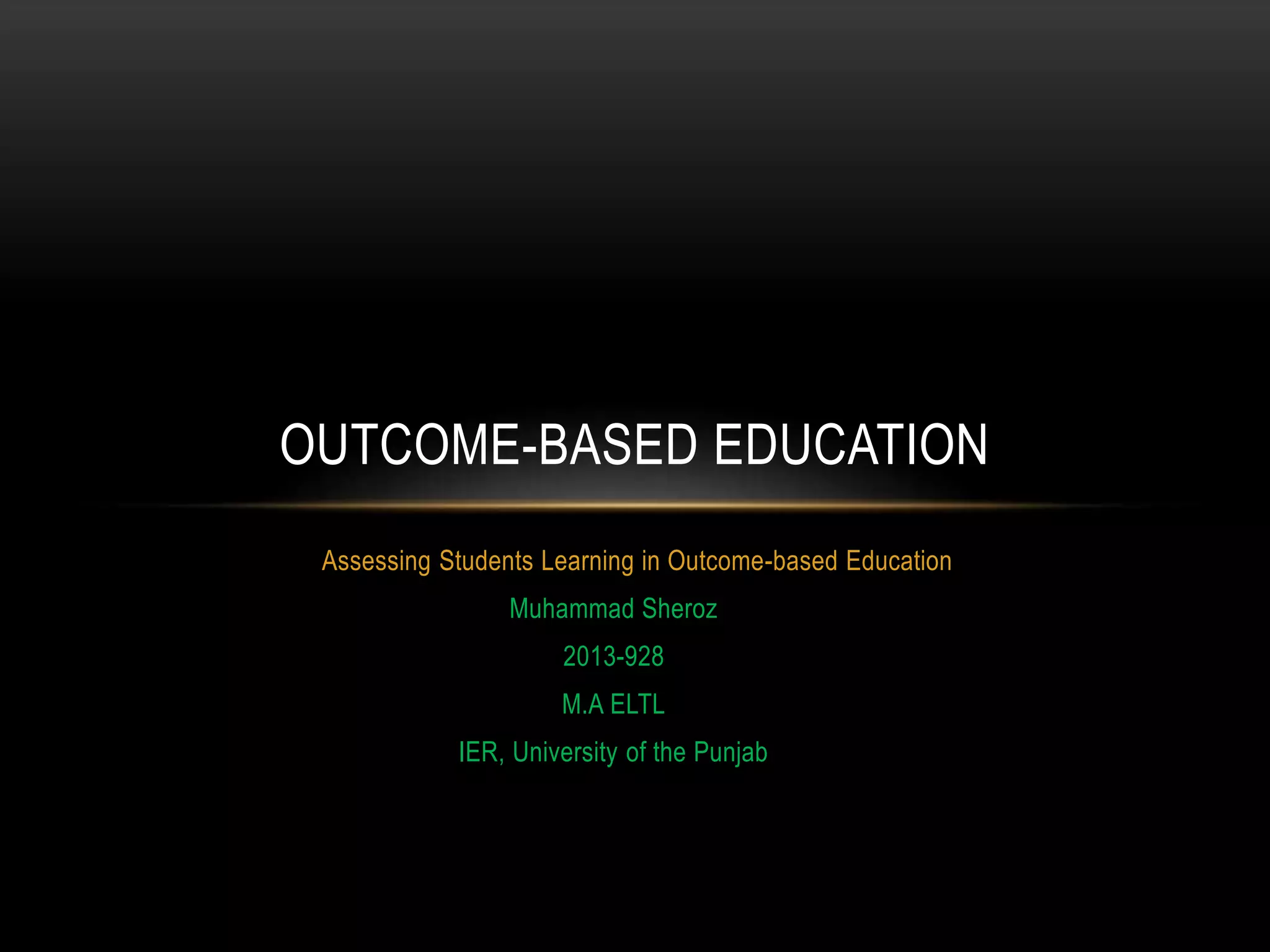 Outcome based education | PPTX