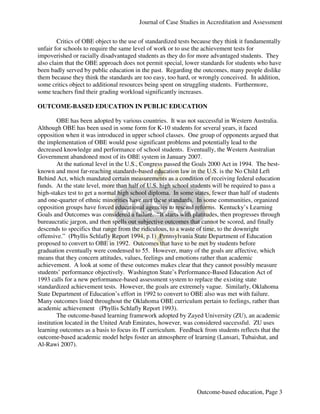 Outcome based education and student learning in managerial | PDF