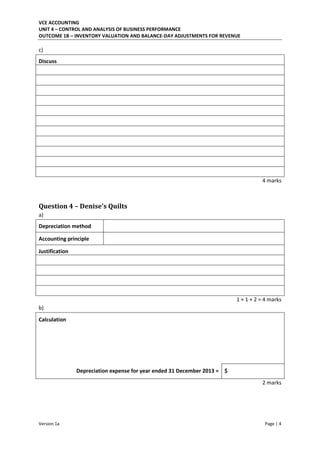 Unit 4 Outcome 1B - Answer Booklet v1a | PDF