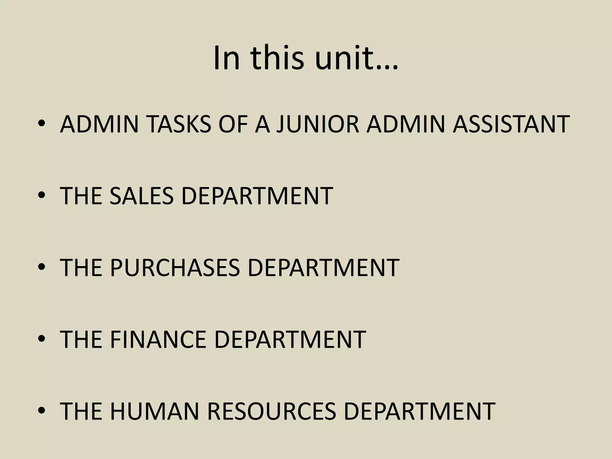 Outcome 3 functional departments | PPT