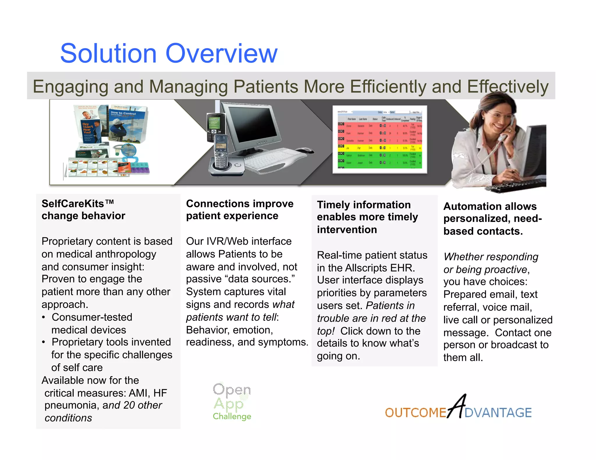 OutcomeAdvantage- Allscripts Open App Challenge | PPT