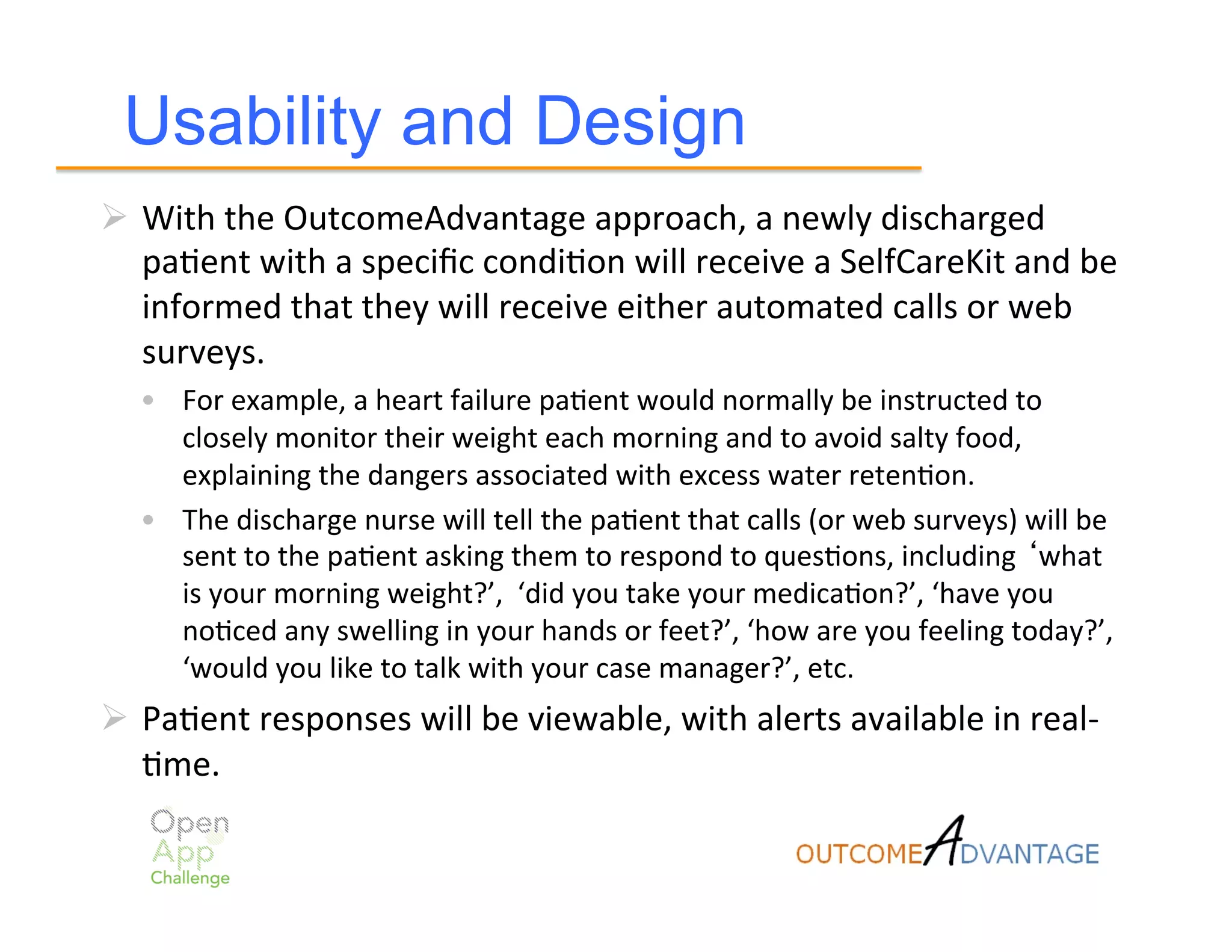 OutcomeAdvantage- Allscripts Open App Challenge | PPT