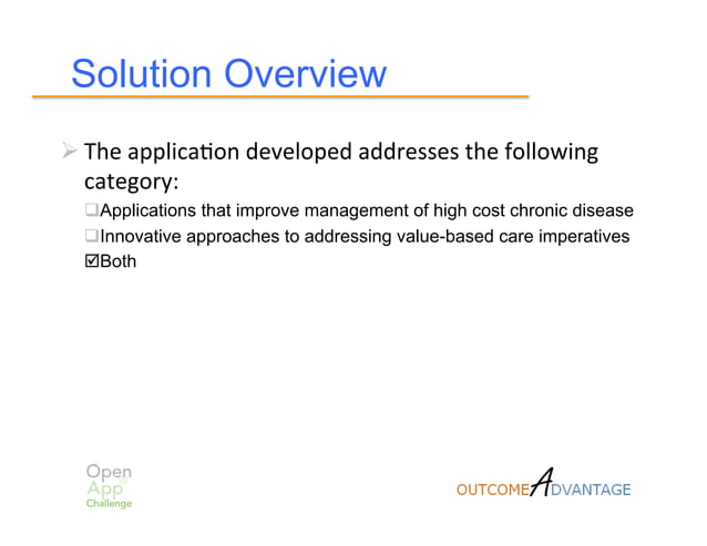 OutcomeAdvantage- Allscripts Open App Challenge | PPT
