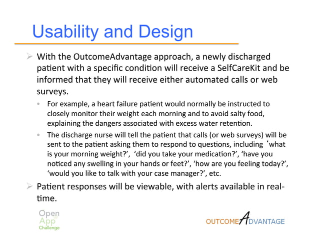 OutcomeAdvantage- Allscripts Open App Challenge | PPT