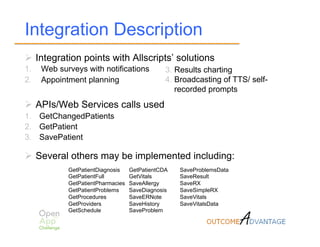 OutcomeAdvantage- Allscripts Open App Challenge | PPT