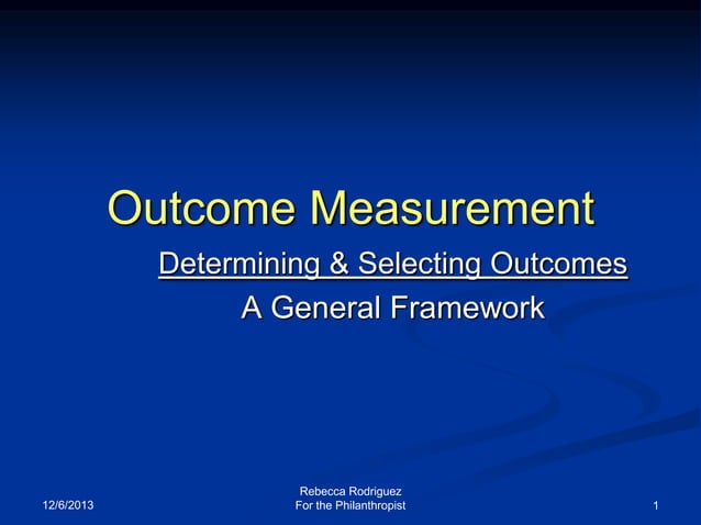 A Framework Example on Outcome Measurement | PPT