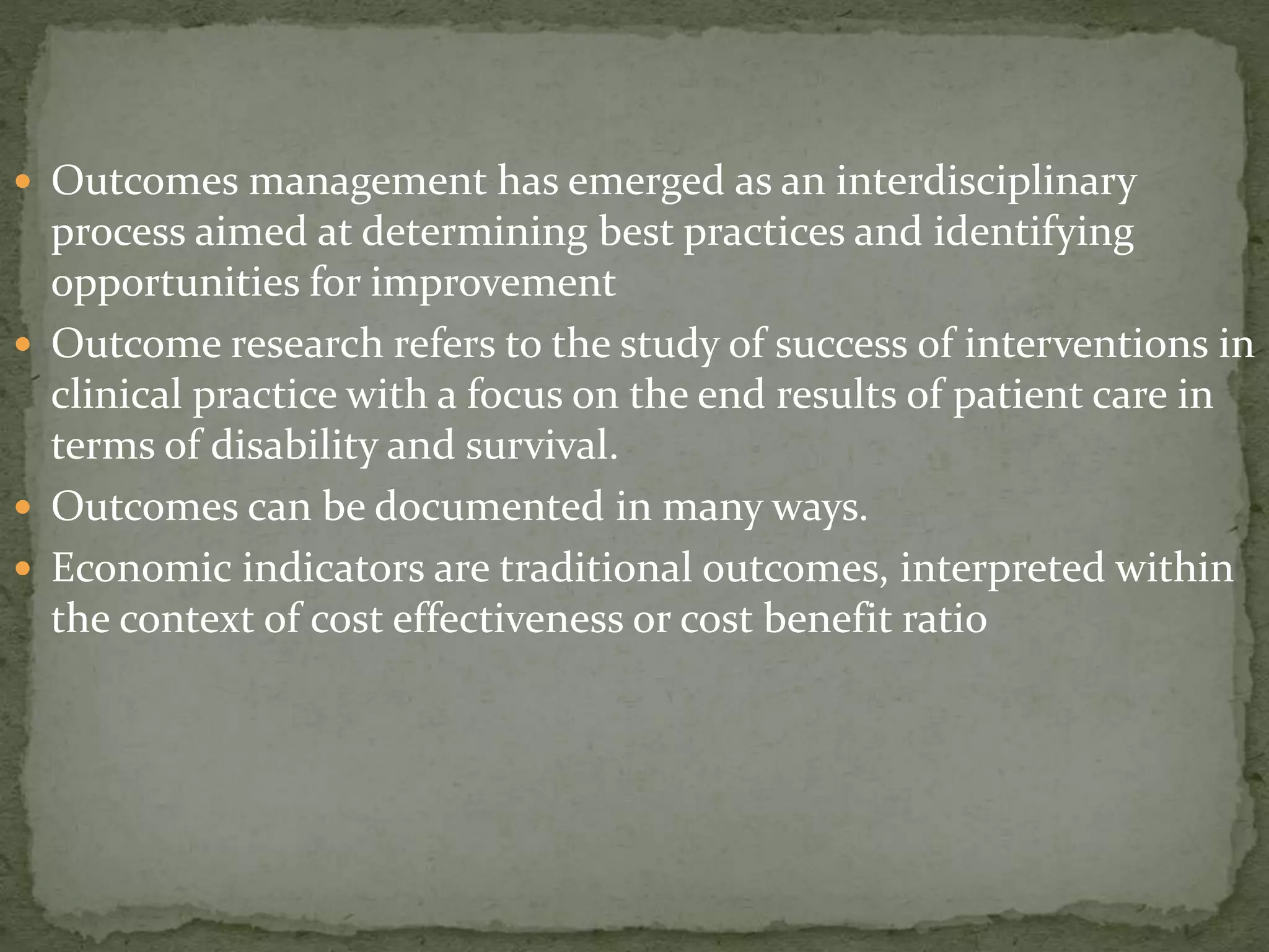 Outcome measures and their importance in physiotherapy practice and ...