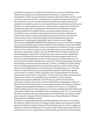 Outcome Measures Issues Opportunities in Healthcare Organizations.docx