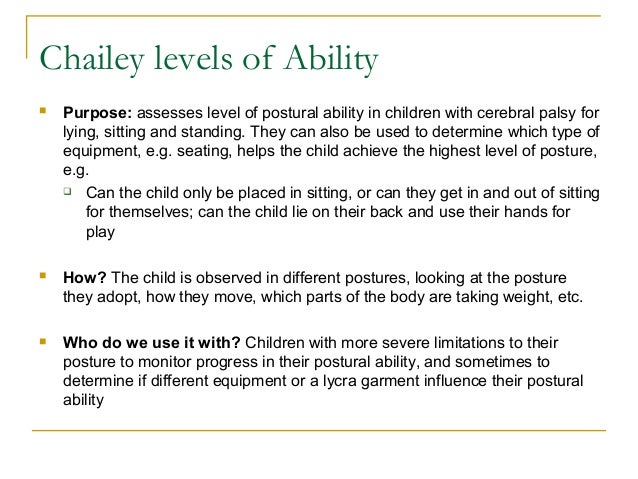 Outcome measures used at the Bobath Centre