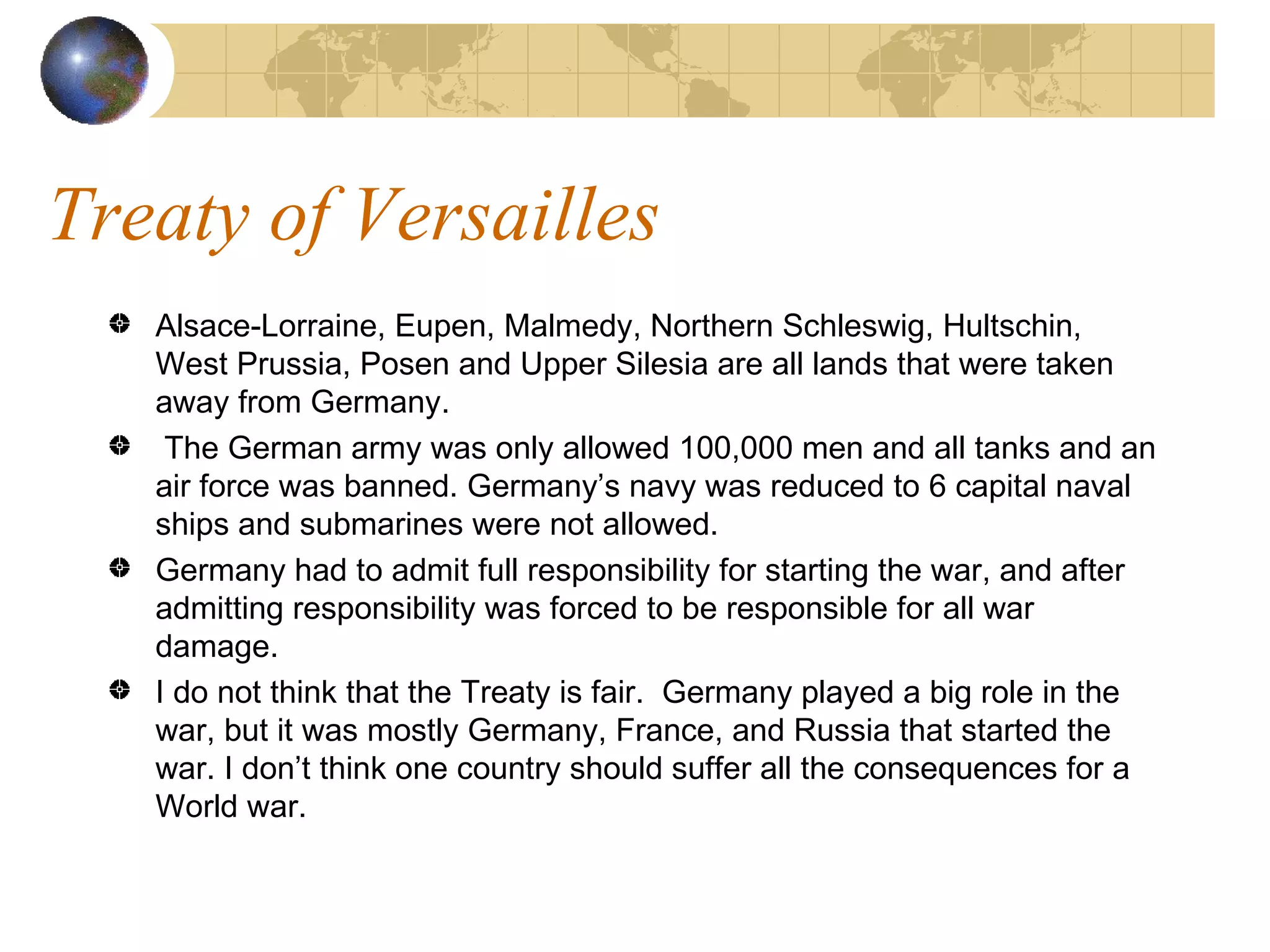 Outcome of World War I | PPT