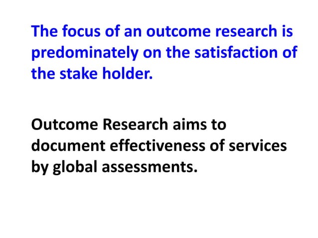 OUTCOME RESEARCH | PPTX