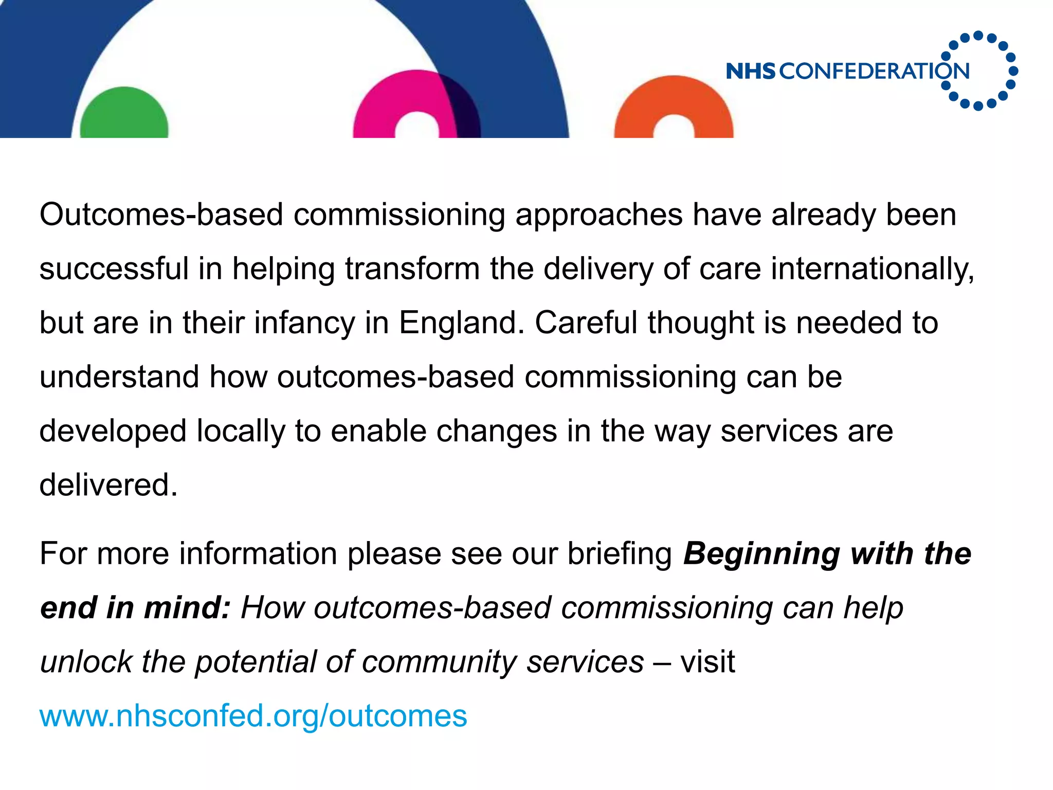 Outcomes based-commissioning | PPTX