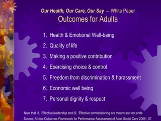 Outcomes based accountability 101 (2009) | PPT