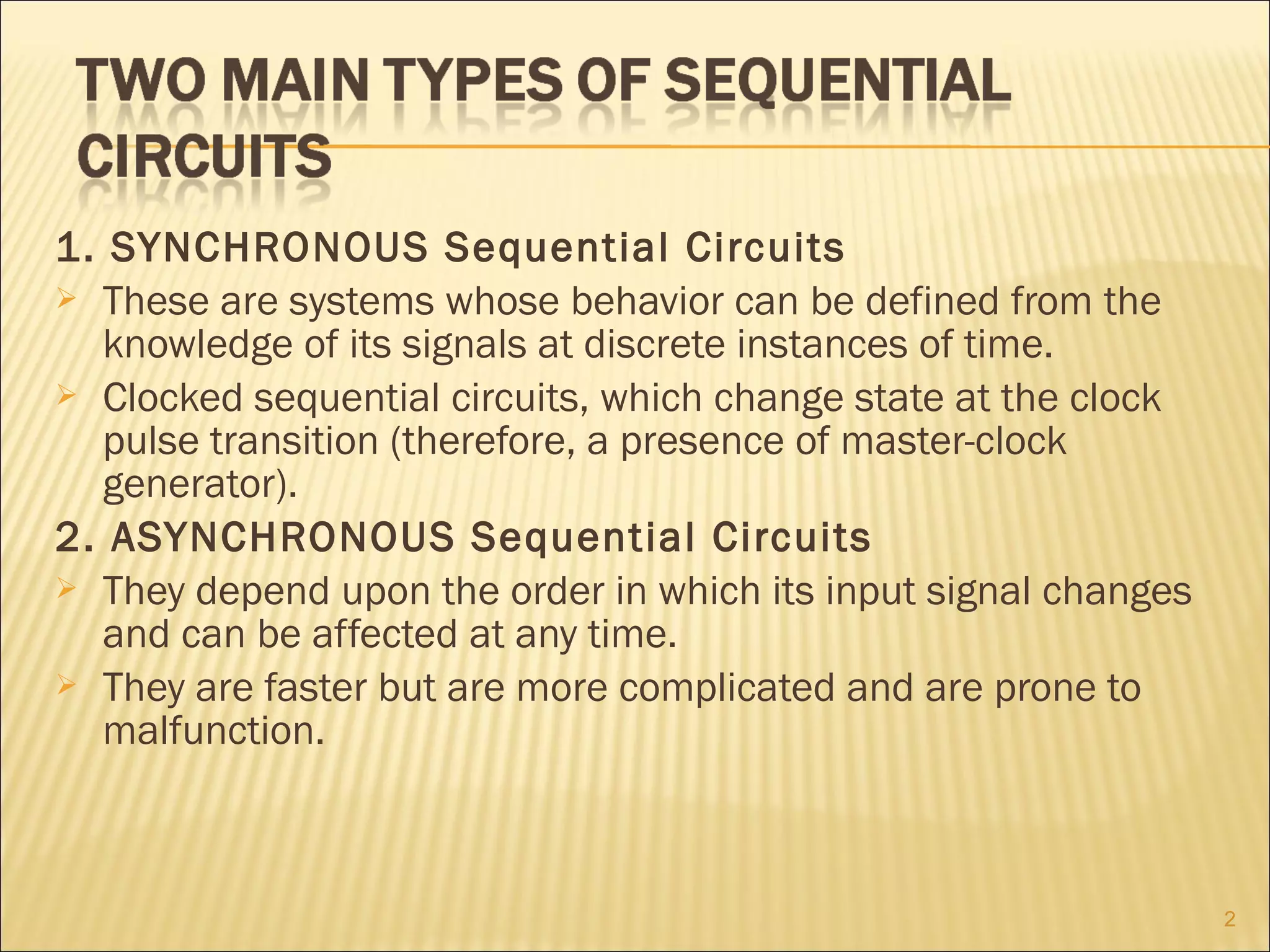 sequential circuits | PPT | Data Storage and Warehousing | Computing