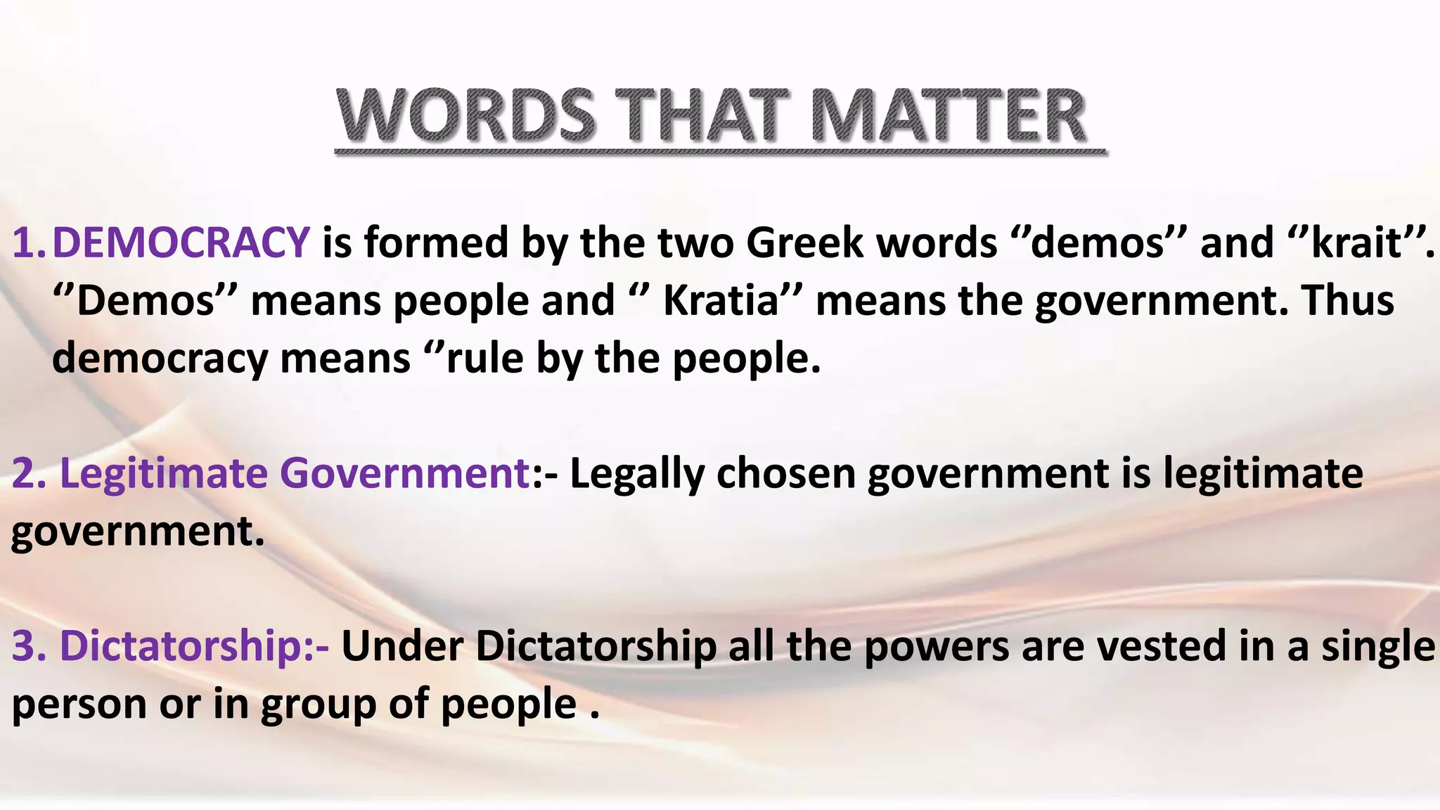 Outcomes of democracy | PPTX