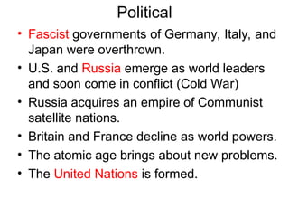 Outcomes of the World War II and it's causes | PPT