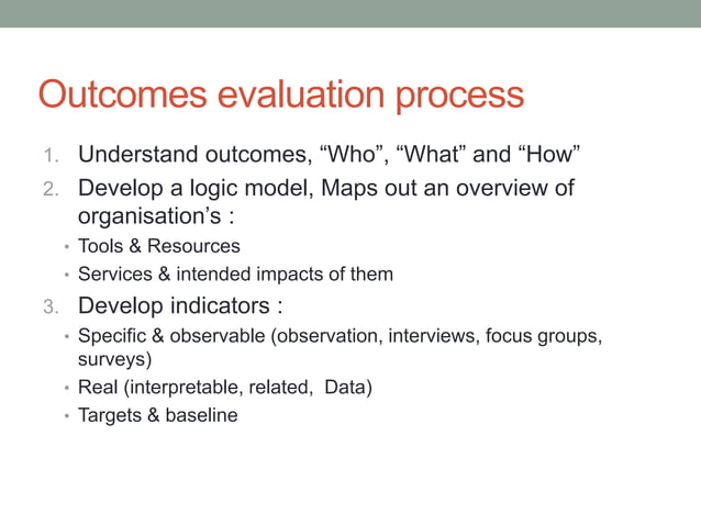 Outcomes vs outputs | PDF