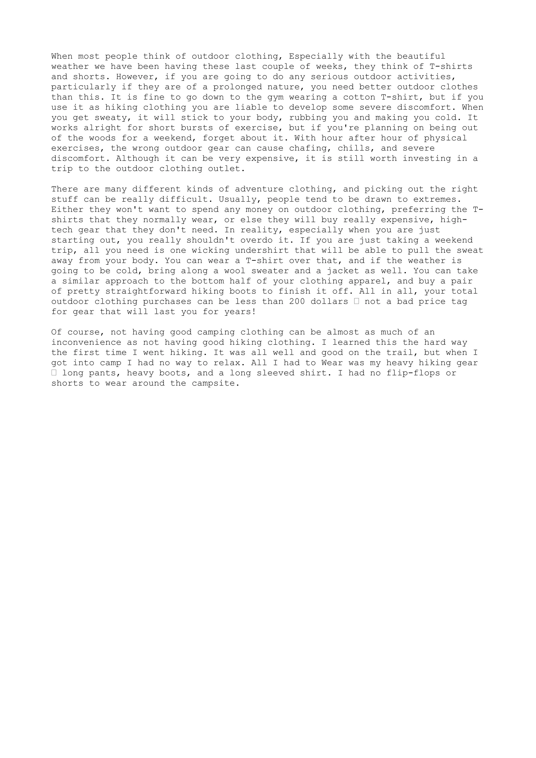 Outdoor clothing-04 | TXT