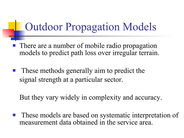 Outdoor Indoor Propagation Ppt