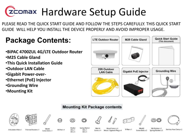 Outdoor 4G LTE CPE Installation Guide | PPTX