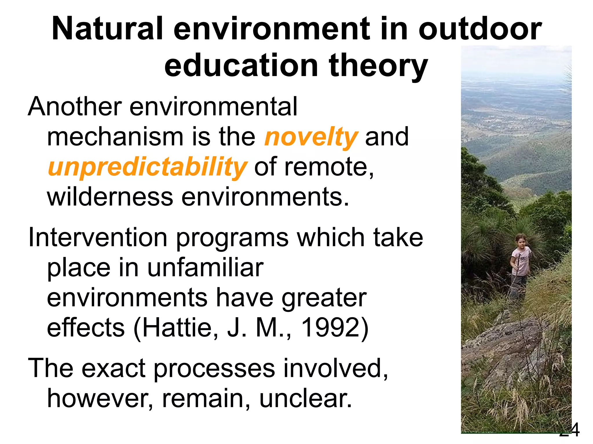 Outdoor education theories: A review and synthesis | ODP