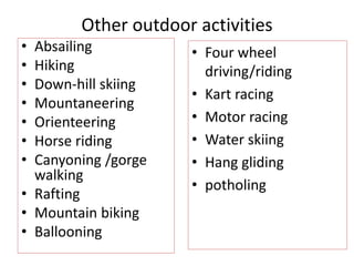 Outdoor free time activities | PPTX
