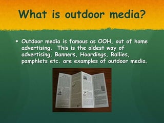 Outdoor media without timer | PPTX | Advertising Industry | Industries