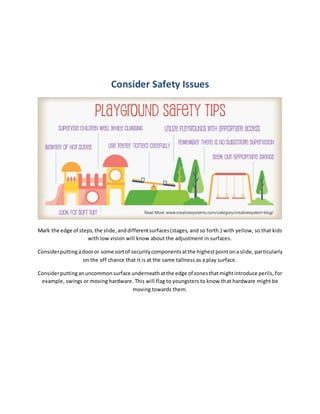 Outdoor playground equipment for visually impaired children | DOCX