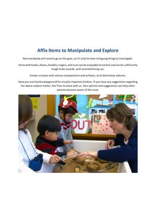 Outdoor playground equipment for visually impaired children | DOCX