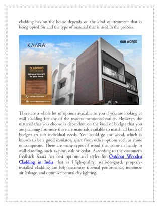 Outdoor Wooden Cladding in India | PDF