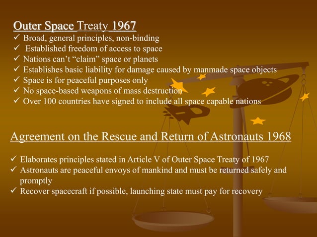 Outerspace law | PPTX | Space and Astronomy | Science