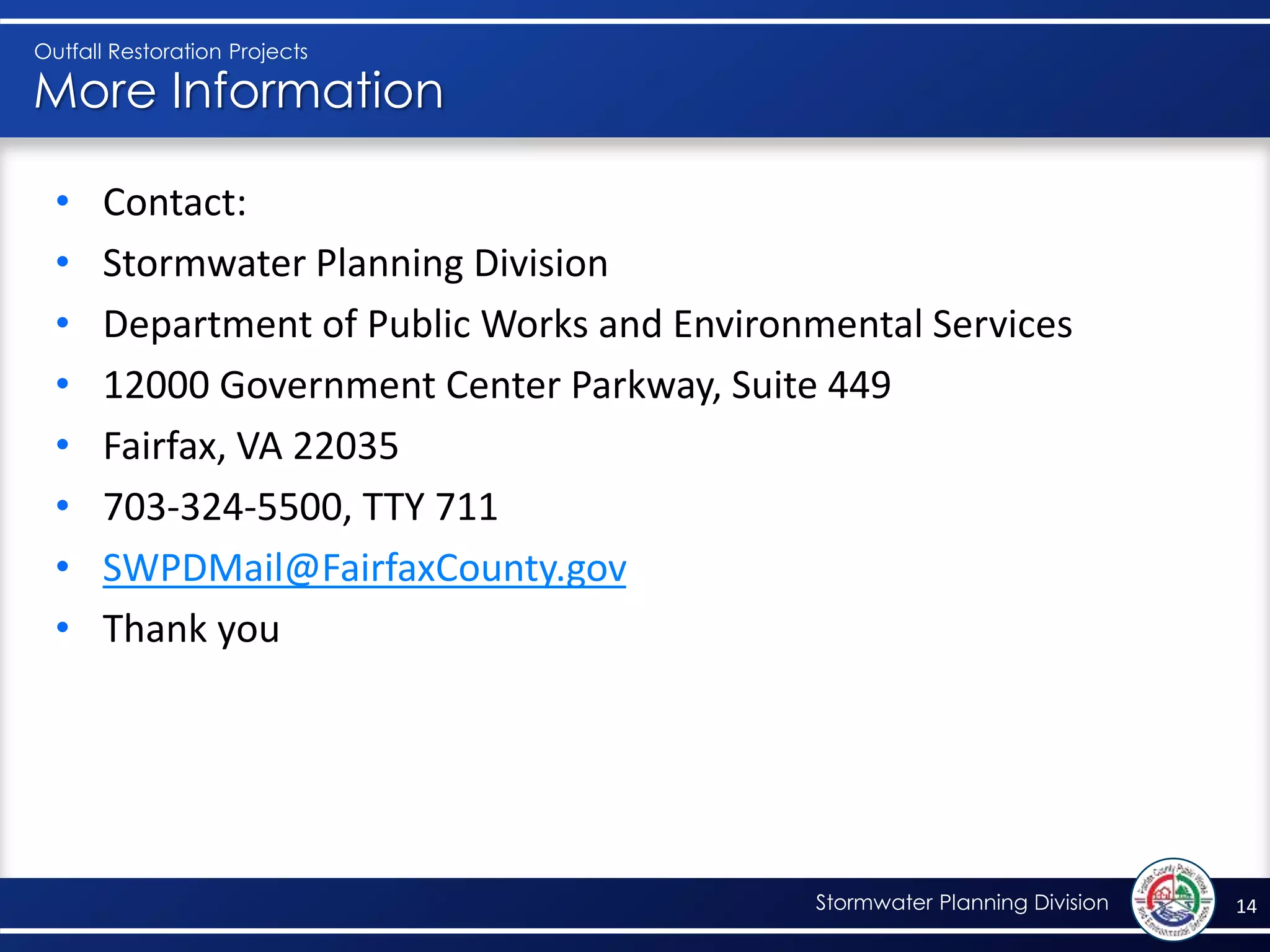 Outfall Restoration Projects Before and After Photos July 2015 | PPTX