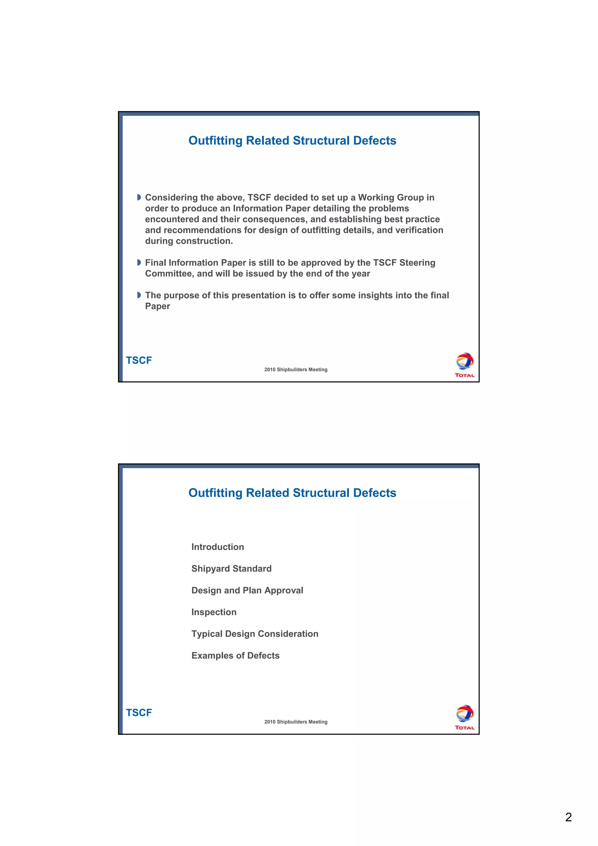 Outfitting related structural defects | PDF | Logistics | Business