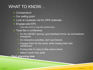 Outgoing preparation seminar (ops) ppt | PPT