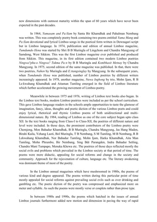 Outgrowth of written Limboo poetry in Sikkim | PDF