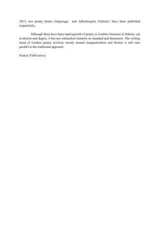 Outgrowth of written Limboo poetry in Sikkim | PDF