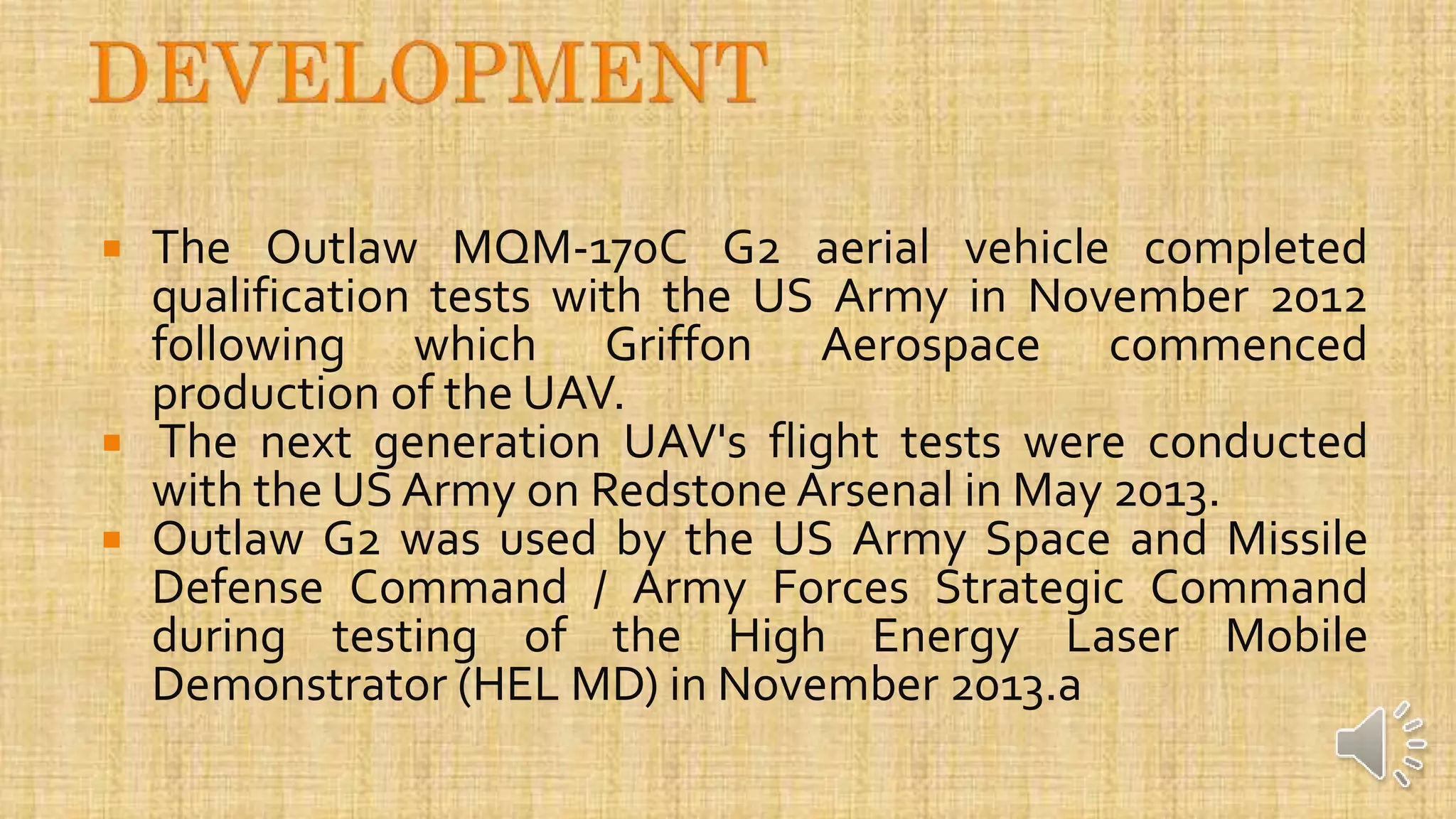 Outlaw mqm 170 c g2 unmanned aerial vehicle (uav), united states of ...