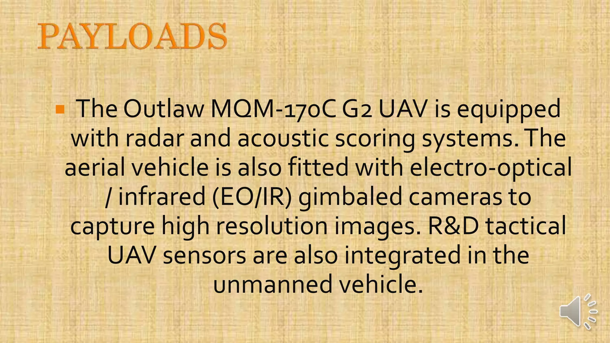Outlaw mqm 170 c g2 unmanned aerial vehicle (uav), united states of ...