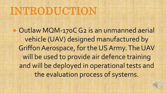 Outlaw mqm 170 c g2 unmanned aerial vehicle (uav), united states of ...