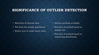 How to detect outliers from a big set of data ? | PPTX
