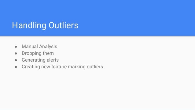 Outlier Detection Handling