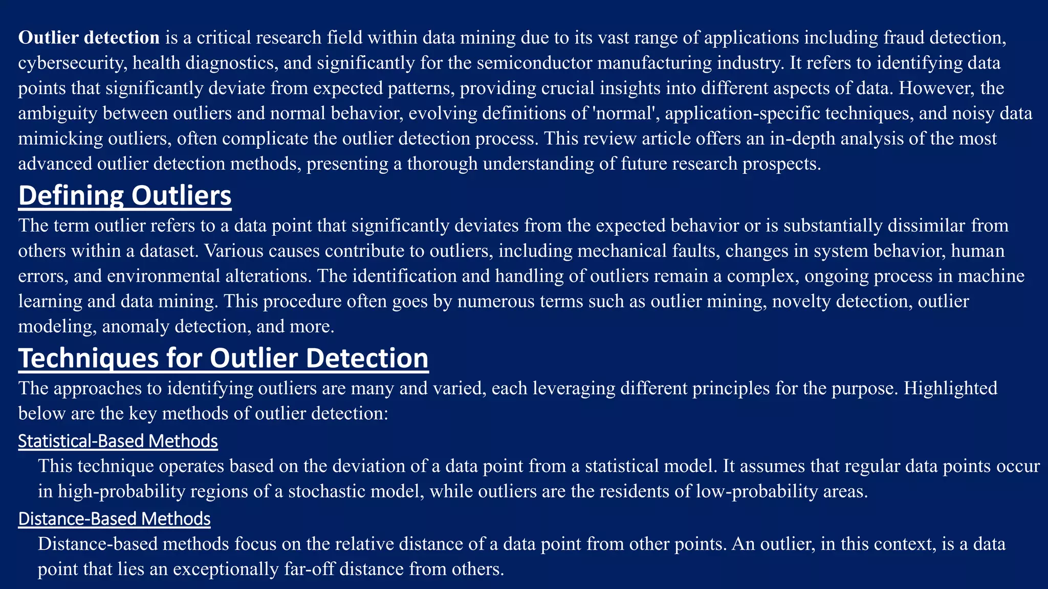 Outlier Detection In Data Mining An Essential Component Of Semiconductor Manufacturing Pptx