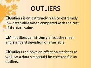 Outliers introductory stat | PPTX