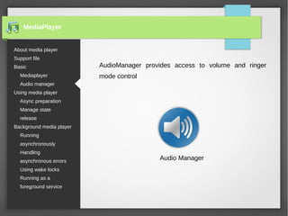 Introducing Android Media Player | ODP | Digital Audio | Computer ...