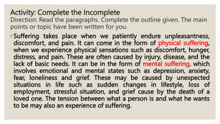 OUTLINE lesson in English for Academic and Professional Purposes | PPTX